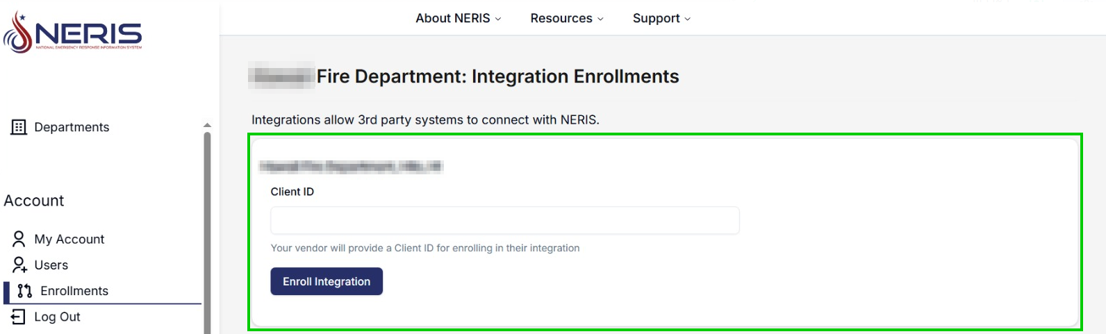 NERIS Setup and Configuration