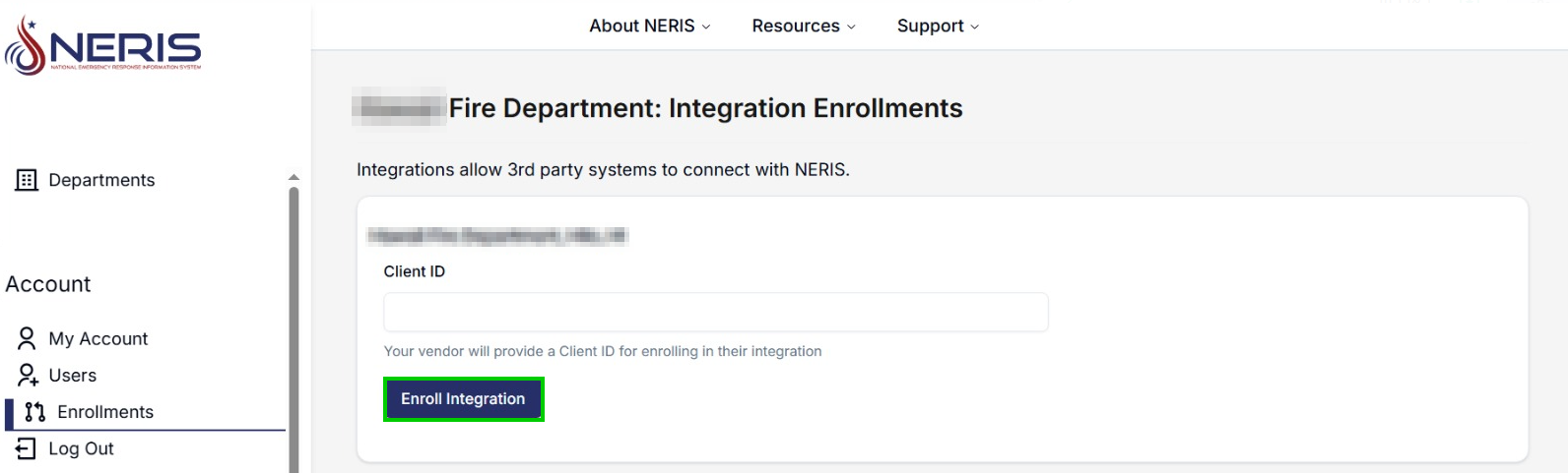 NERIS Website Integration