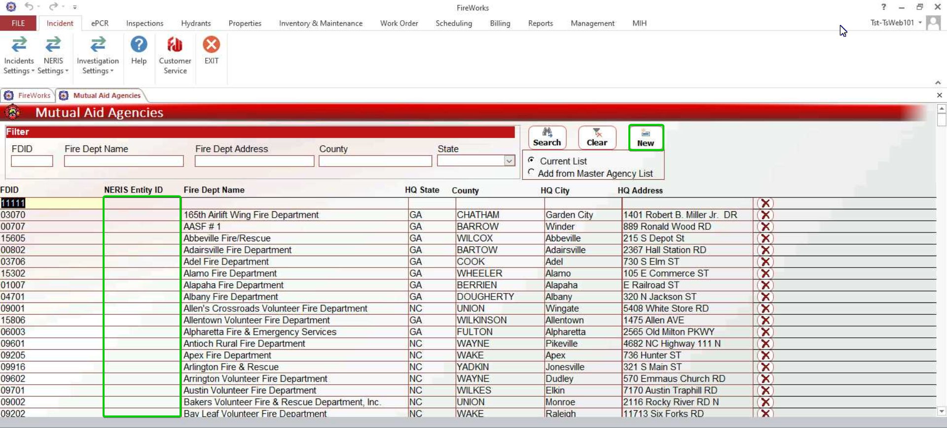 NERIS Setup and Configuration