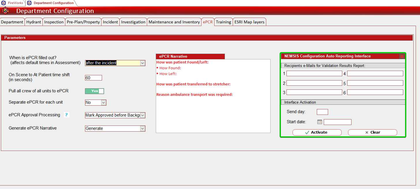 Configuring ePCR Parameters