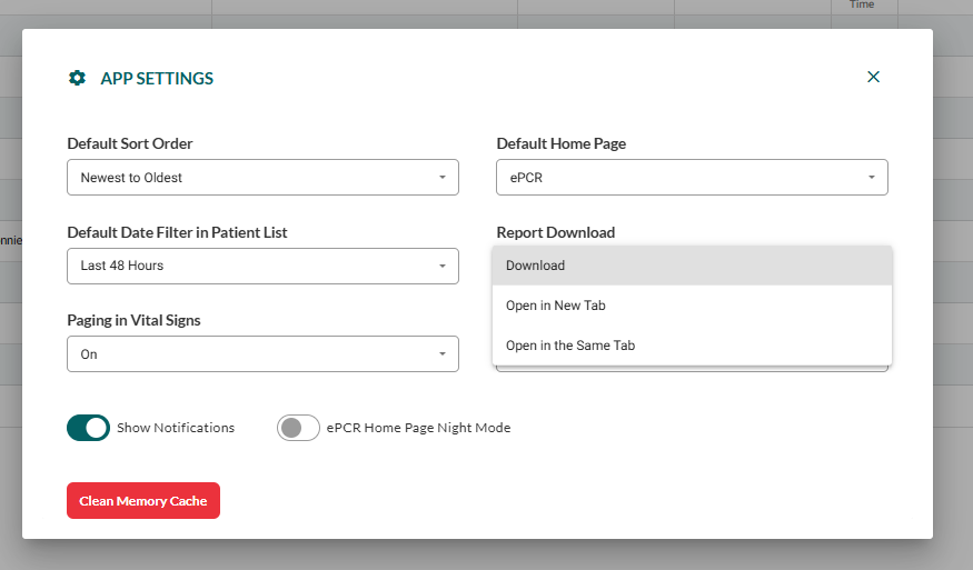 Configuring ePCR App Settings